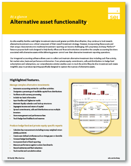 SEI Alternative Assets Functionality Overview